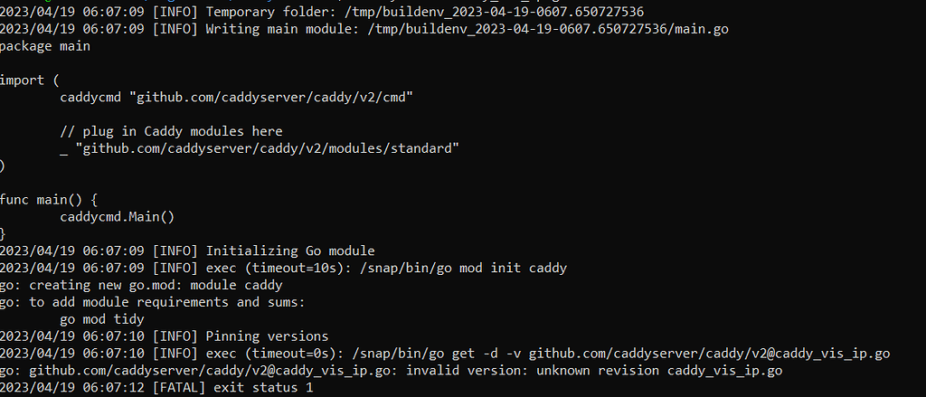 Unable To Build Caddy Module Help Caddy Community
